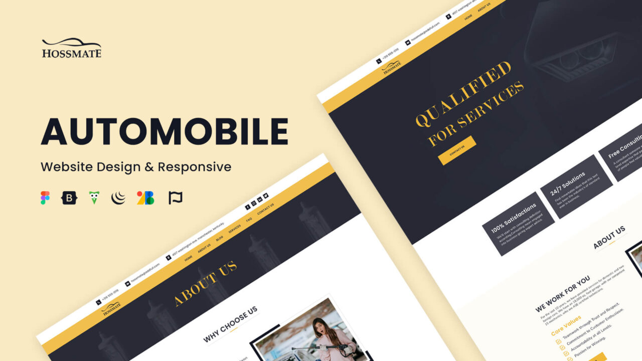Hossmate – Automobile Bootstrap Website Template