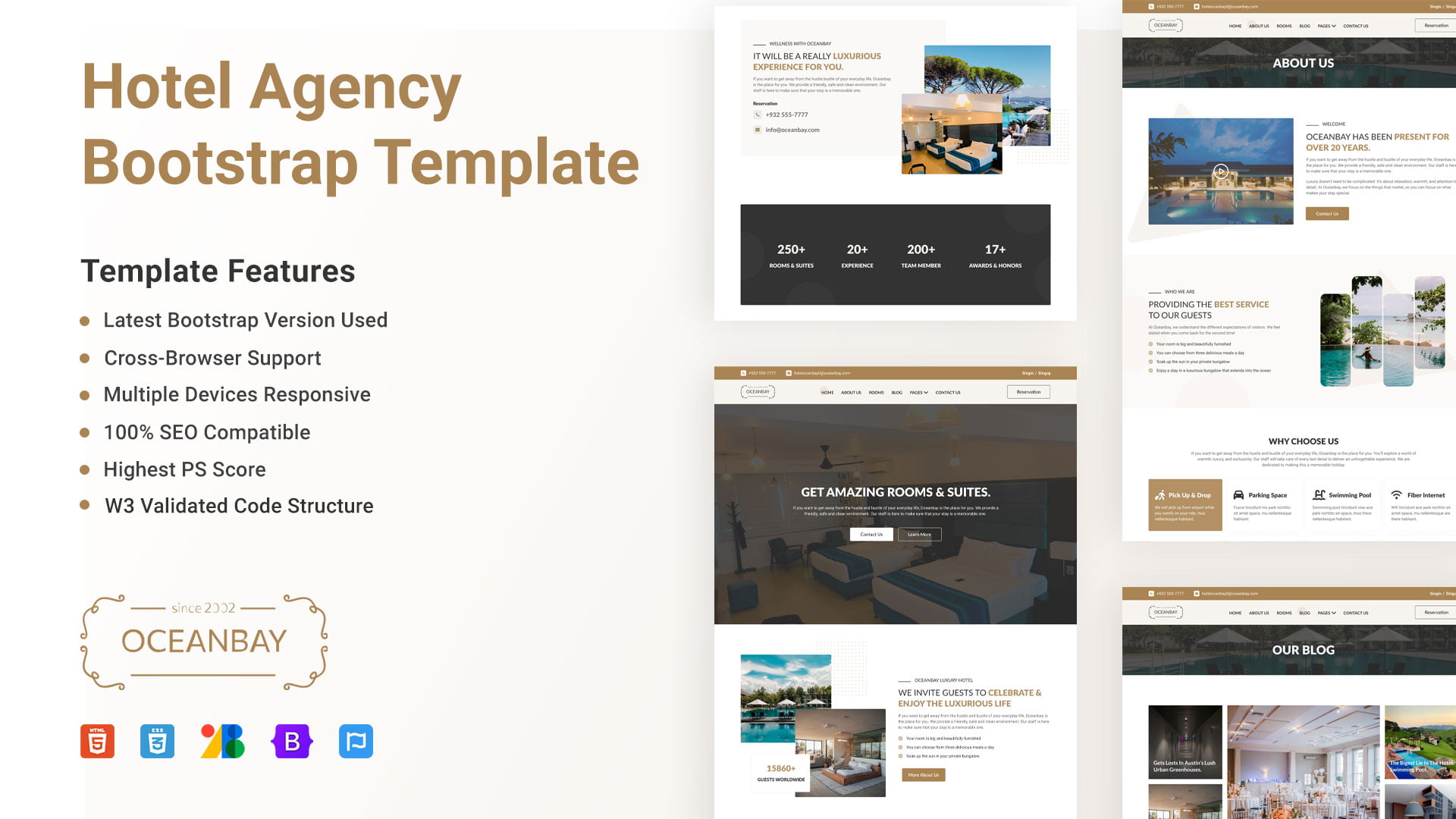 Oceanbay – Bootstrap Hotel Website Template - DesignToCodes