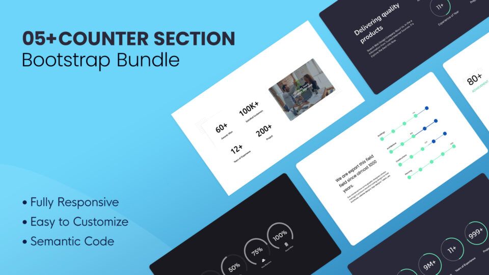 5 Counter Section Free Website Counter Web Ui Kits