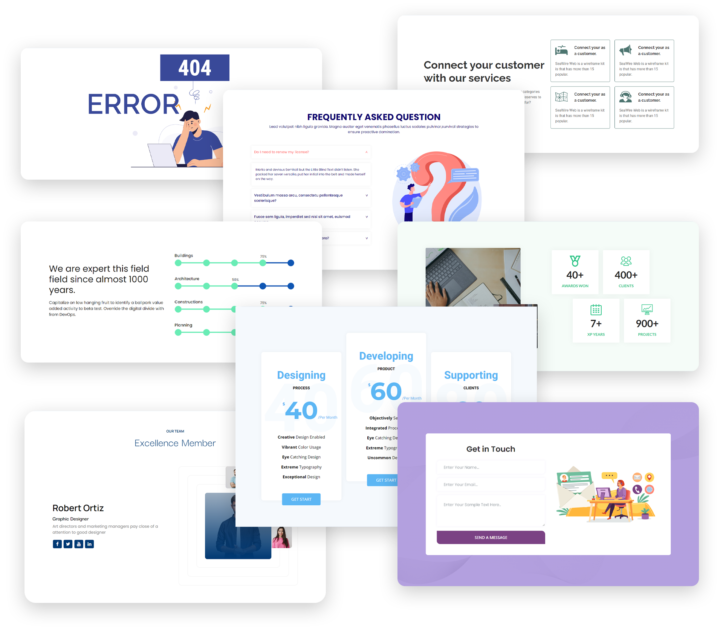 200+ Mega HTML Elements Bundle - DesignToCodes