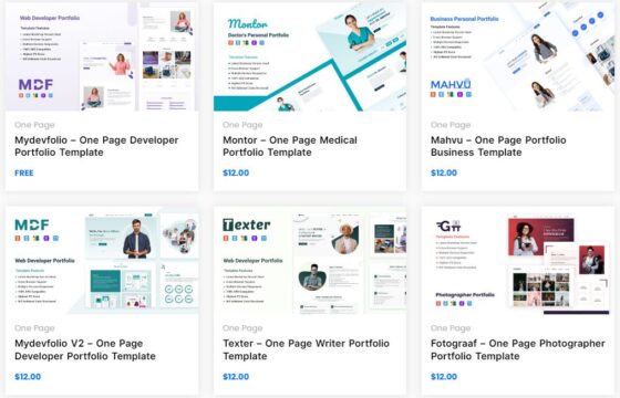 One Page Bootstrap Portfolio Template Bundle - DesignToCodes