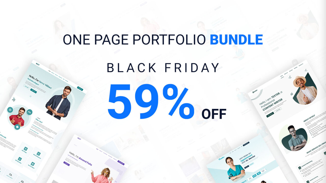 One Page Portfolio Bootstrap Template Bundle - DesignToCodes One Page Portfolio Bootstrap Template Bundle - DesignToCodes