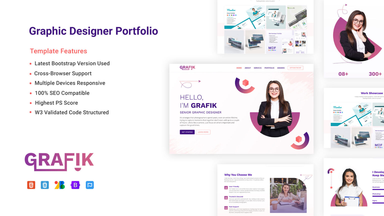 GRAFIK - Graphic Designer Portfolio Website Template