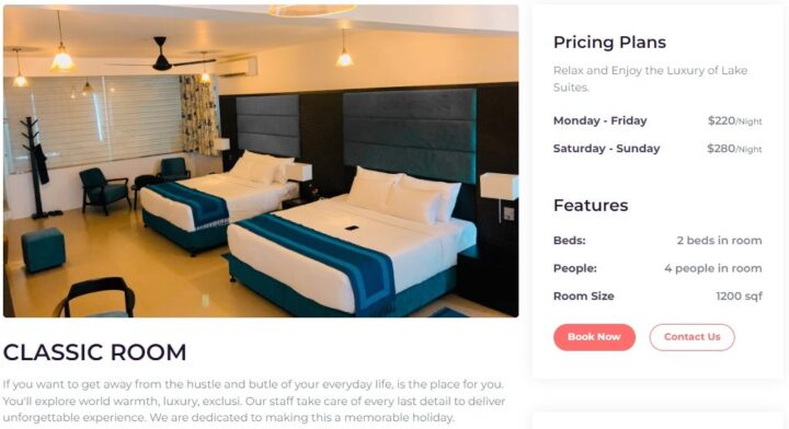 Lakesuites: A Professional Hotel Website Template - DesignToCodes