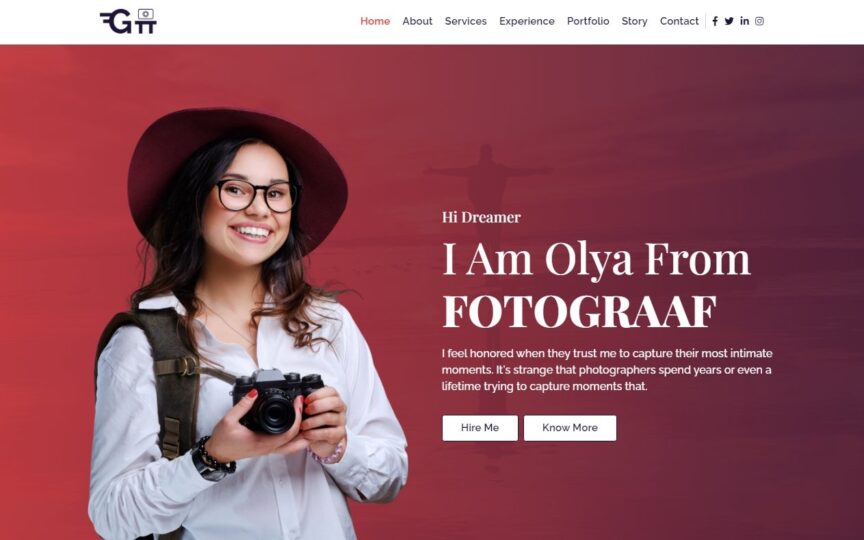 Fotograaf - Photographer Website Template | One Page Template