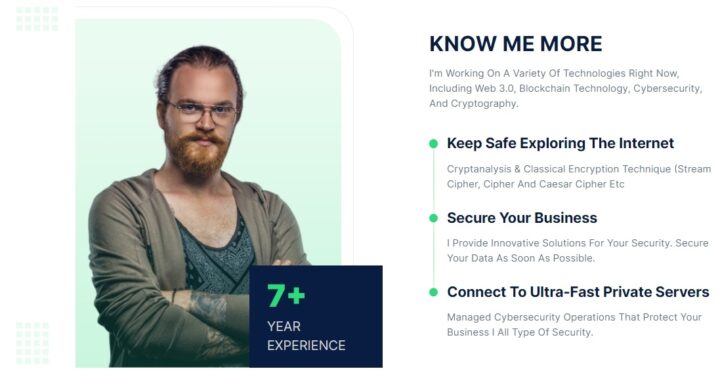 Cyber Security Expert Portfolio Website Template – CSUME
