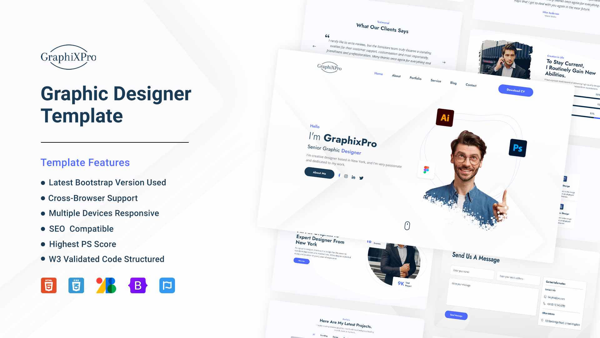 GraphixPro - Graphic Designer Professional Portfolio Template