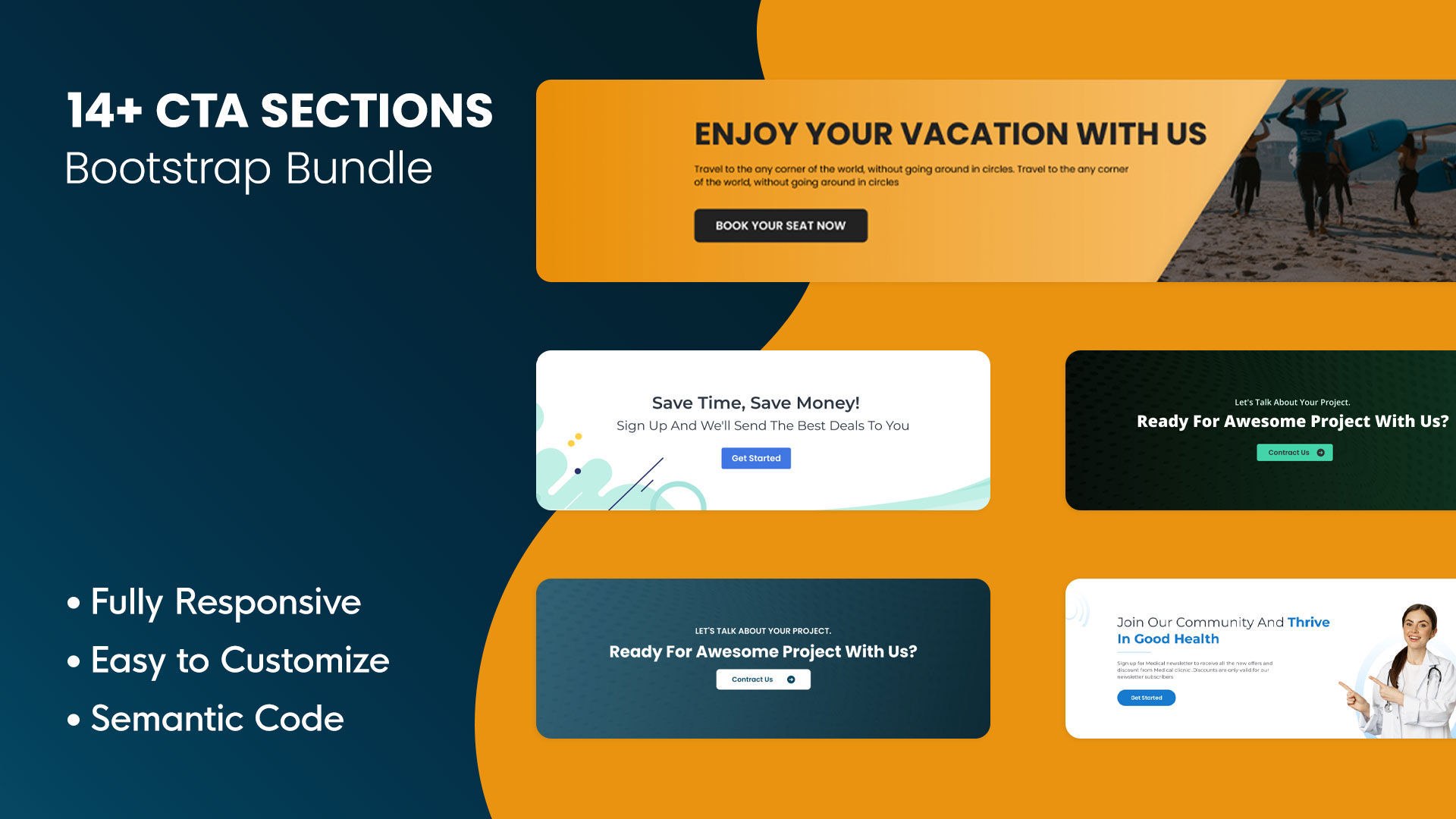 14 Best Website Call To Action Bootstrap Ui Kits