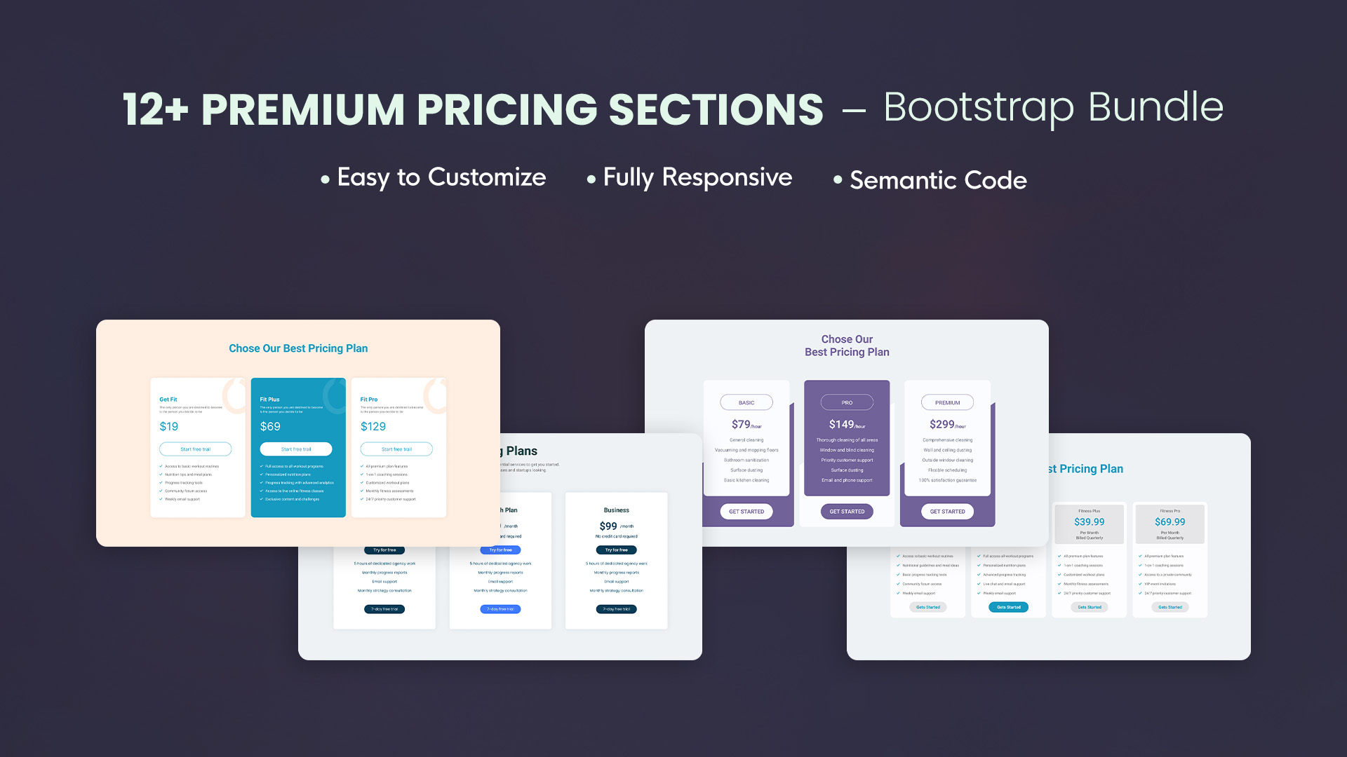 12 Premium Bootstrap Pricing Plan Sections for Developers - DesignToCodes