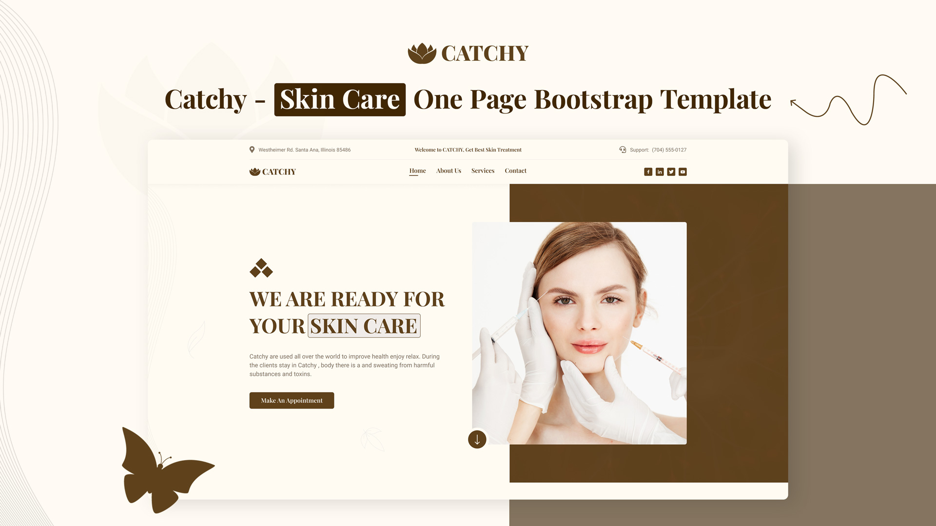 Catchy Free Bootstrap OnePage Templates for Skincare Service ... Catchy Free Bootstrap OnePage Templates for Skincare Service ...