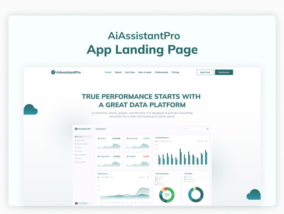 AiAssistantPro: Premium Figma File App Landing Page Template ...
