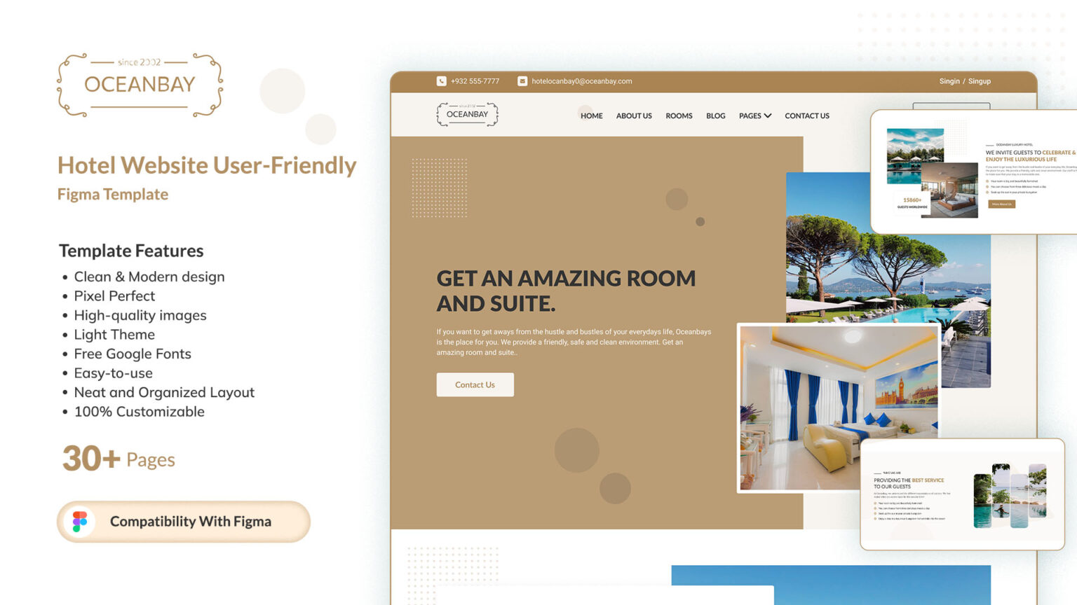 Oceanbay - Hotel Website User-Friendly Figma Template - DesignToCodes