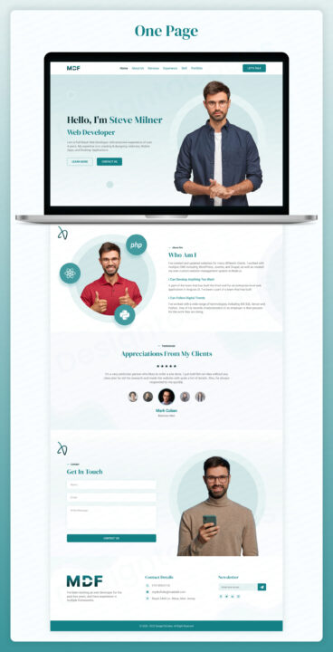 Mydevfolio V2: Free Onepage Web Developer Portfolio Figma Template ...