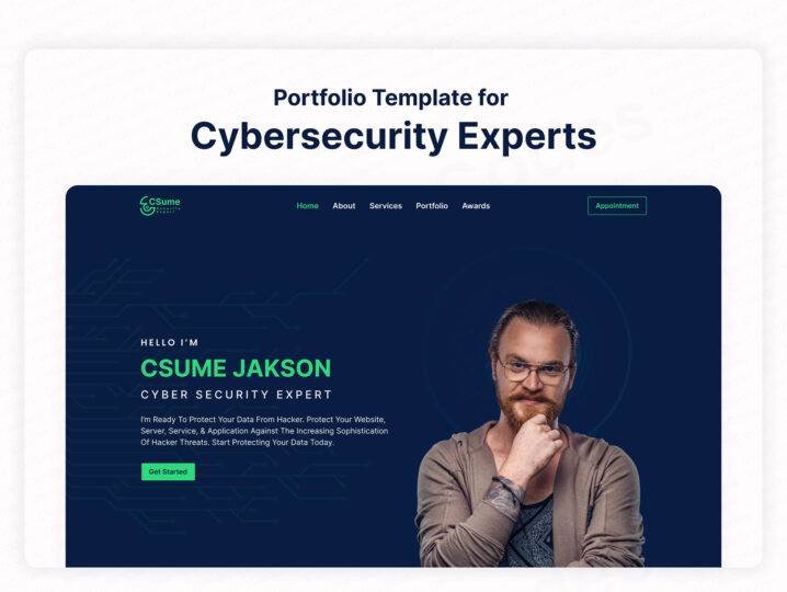 CSUME - Free Figma Portfolio Template for Cybersecurity Experts ...