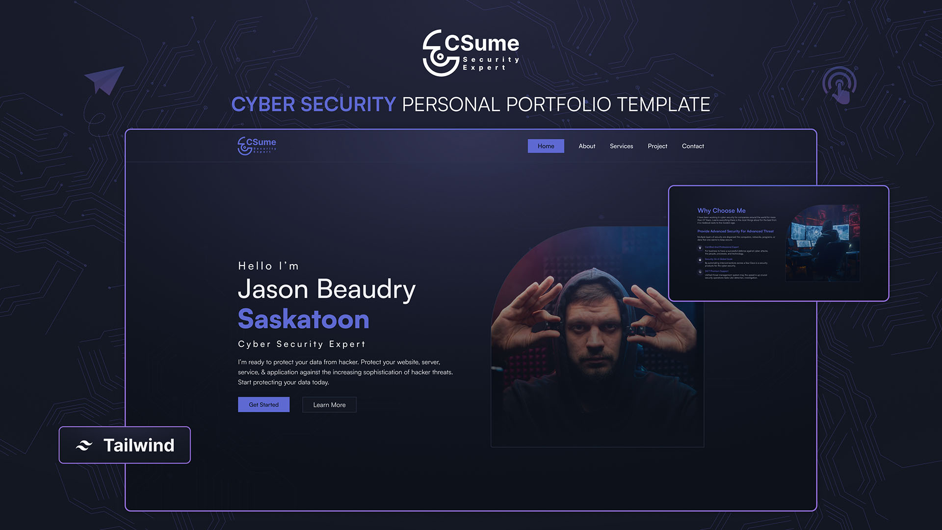 CSume v3: Professional Cyber Security Portfolio Template - DesignToCodes