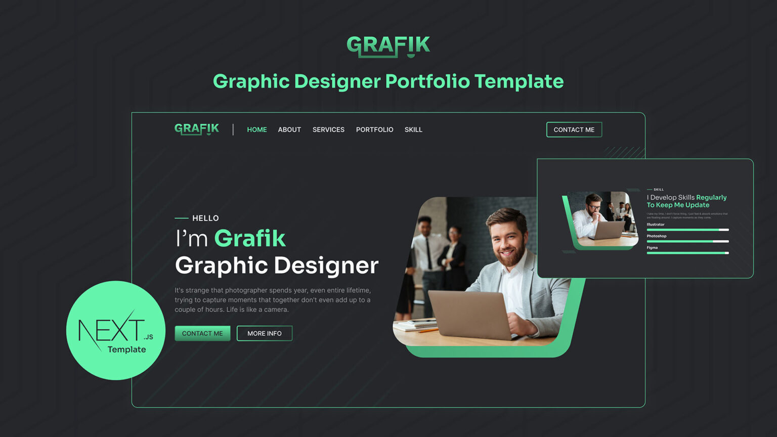 Grafik v3: Graphic Designer Portfolio Next.js Template - DesignToCodes