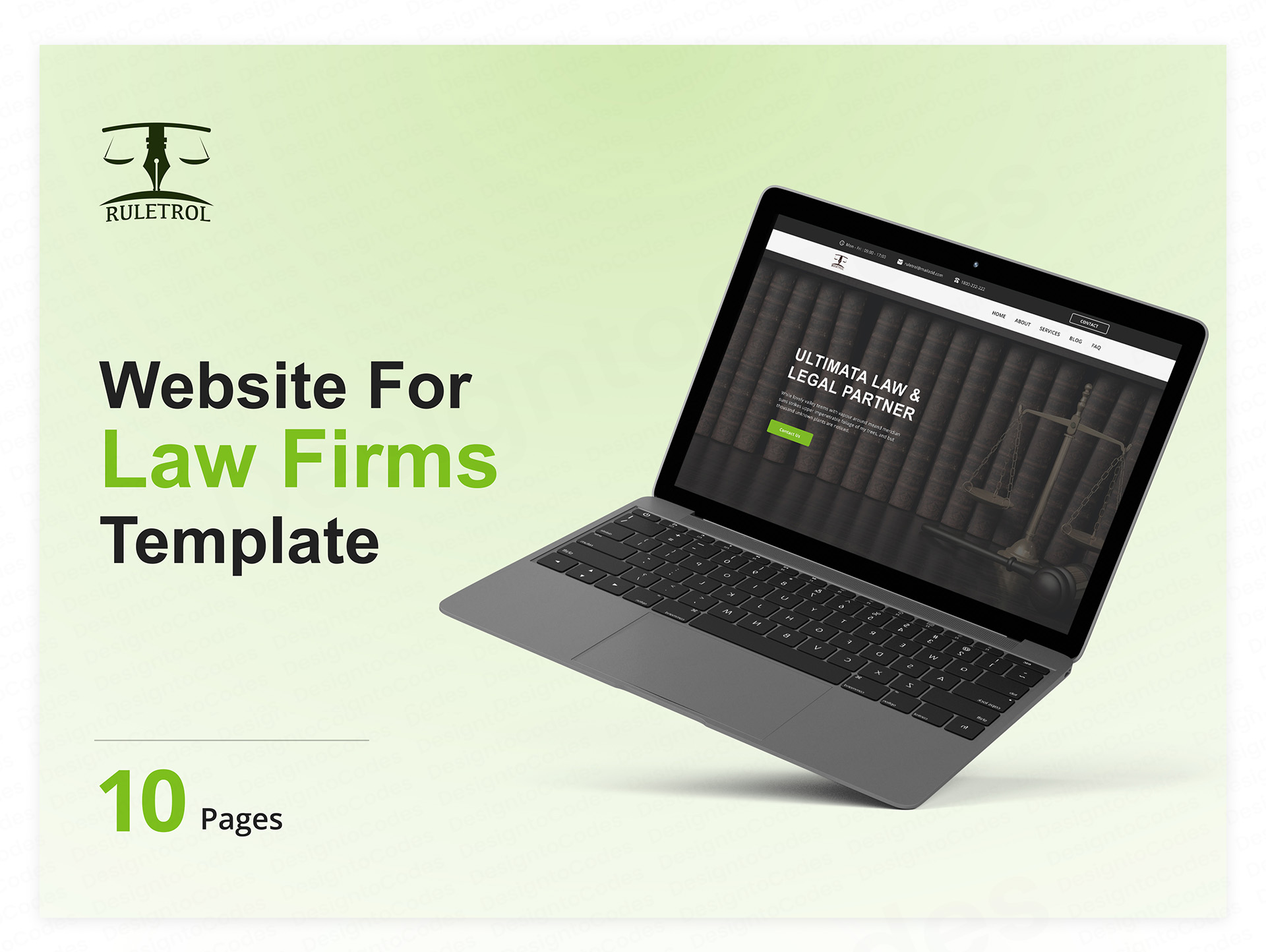 Ruletrol - Free Figma Template for Law Firms - DesignToCodes