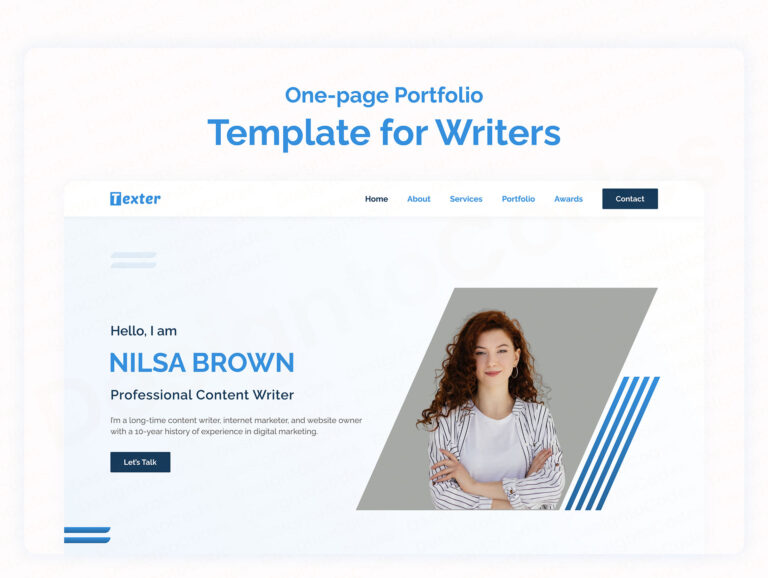 Texter V2: Free Onepage Figma Portfolio Template for Writers ...
