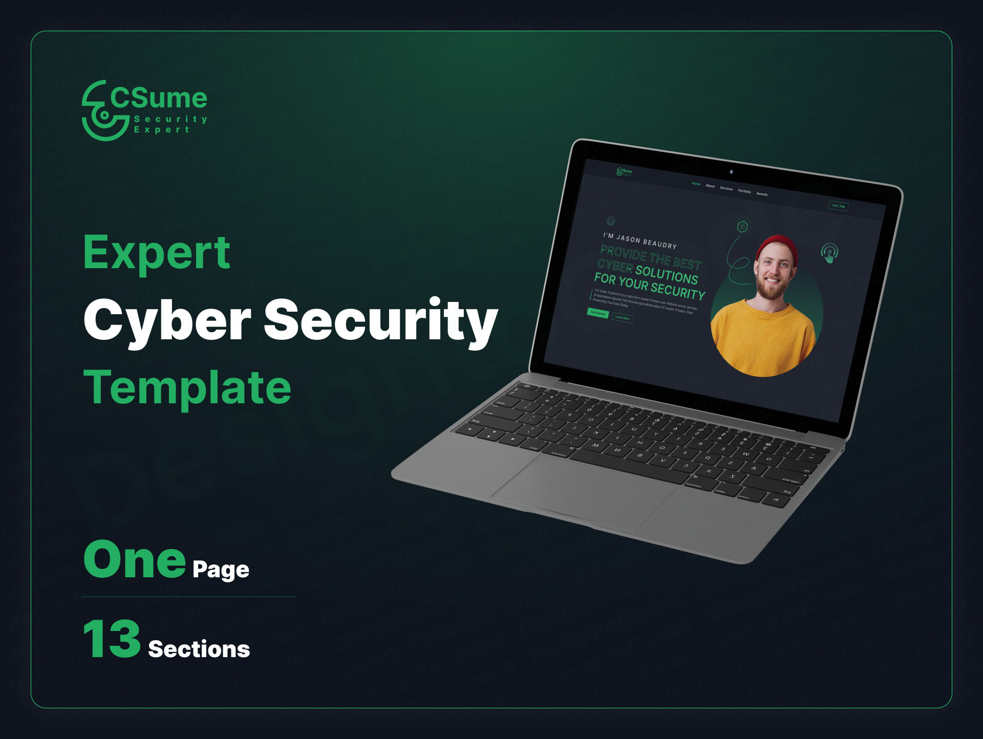 CSUME V2 – Cyber Security Portfolio Figma Template - DesignToCodes