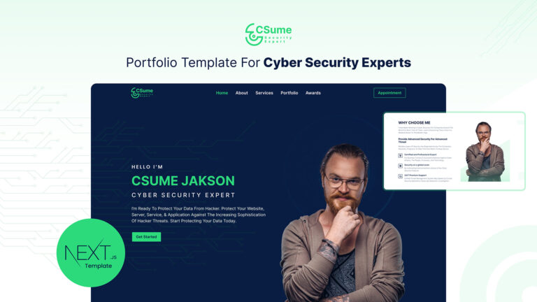 Csume – Responsive Cyber Security Portfolio Next.Js Template ...