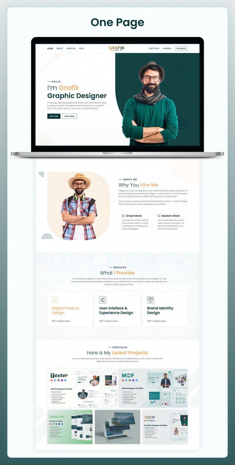 GRAFIK V2: Modern Graphic Designer Portfolio Template in Figma