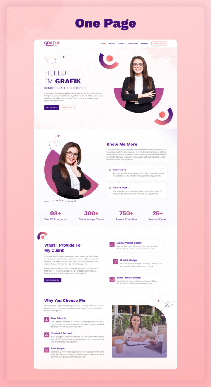 Grafik – Premium Figma Portfolio Template for Graphic Designer ...