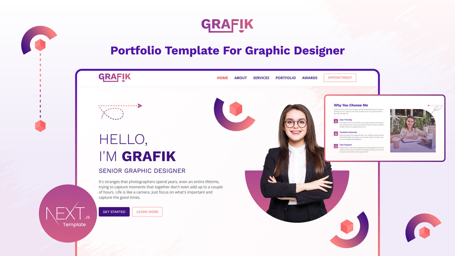 Grafik v1 – Premium Graphic Designer Next.Js Portfolio Template ...