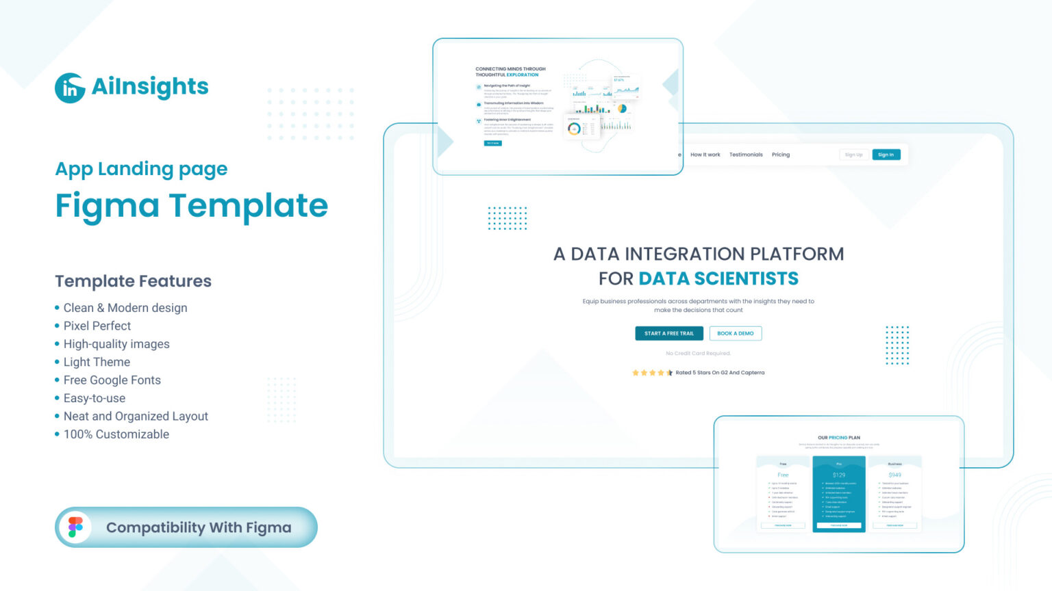 AiInsights – Premium App Landing Page Figma Template - DesignToCodes