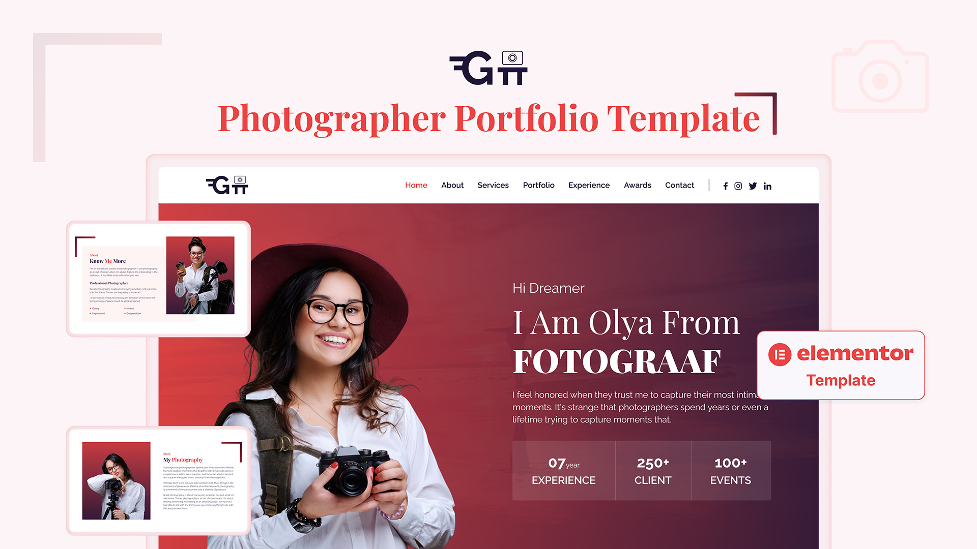 Fotograaf V1: Premium Photographer Portfolio Template - DesignToCodes