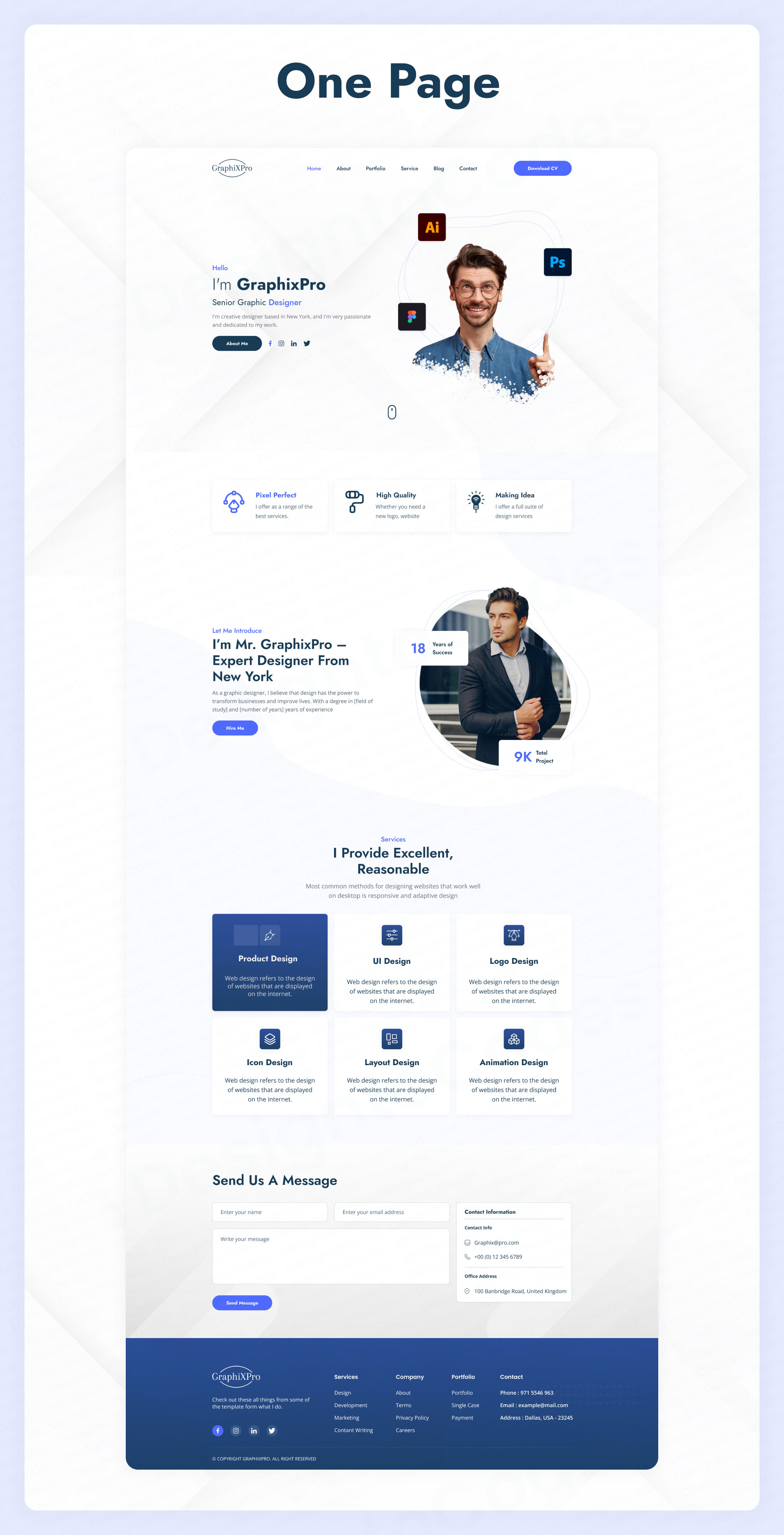 GraphixPro - Graphic Designer Portfolio Figma Template - DesignToCodes