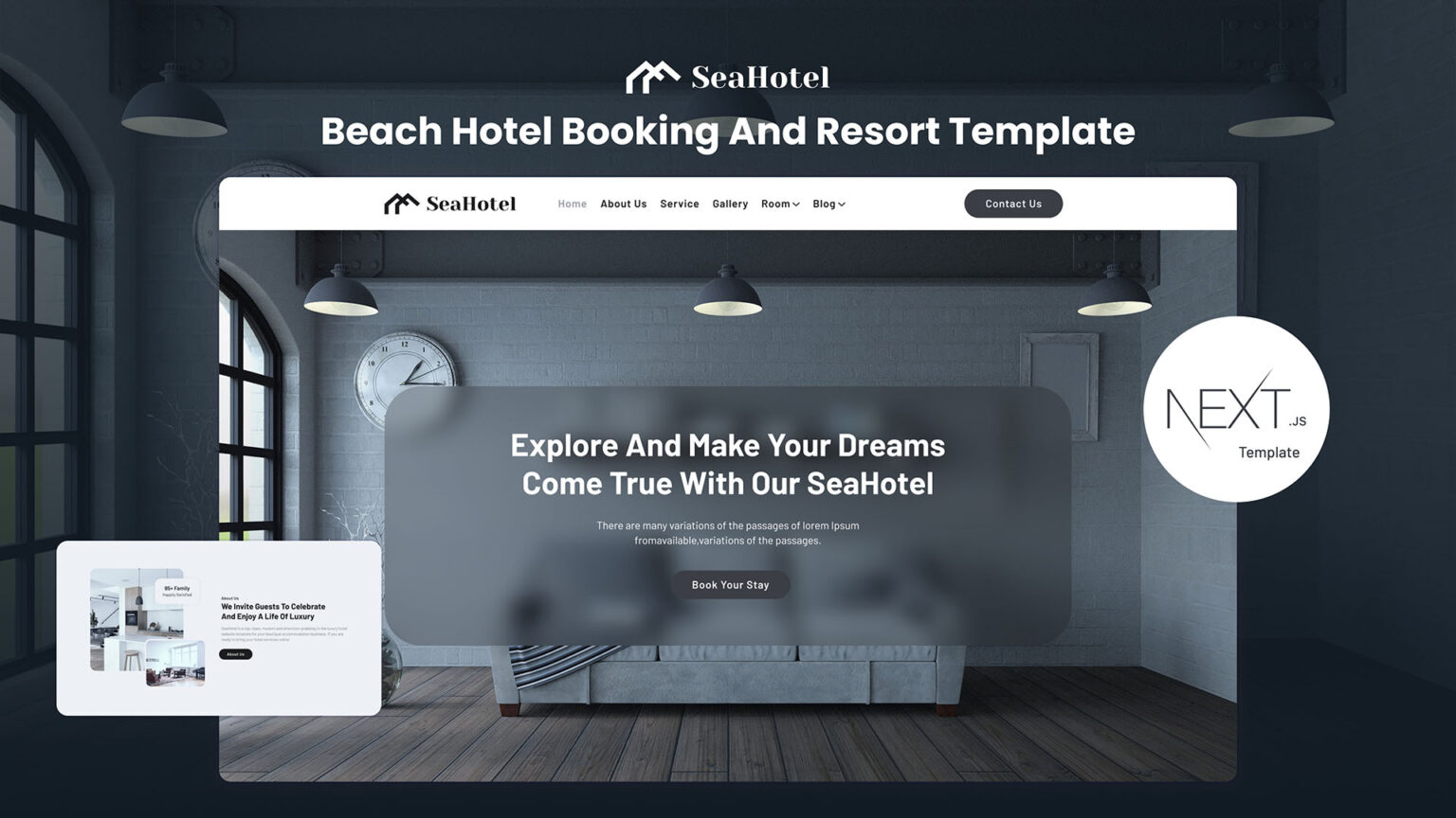 SeaHotel: Premium Next.js Hotel Website Template - DesignToCodes