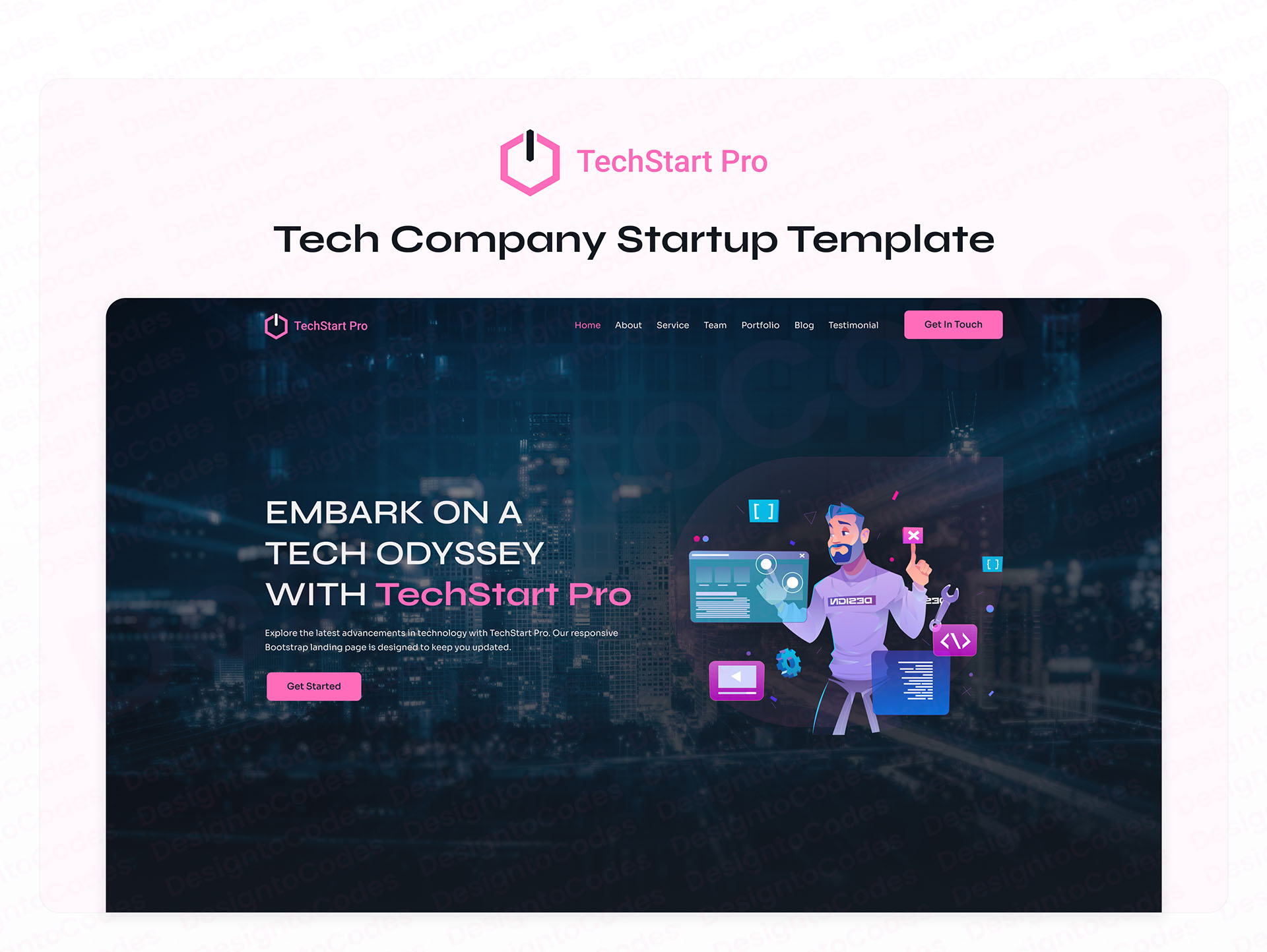 TechStart Pro - Tech Company Figma Template Free Download - DesignToCodes
