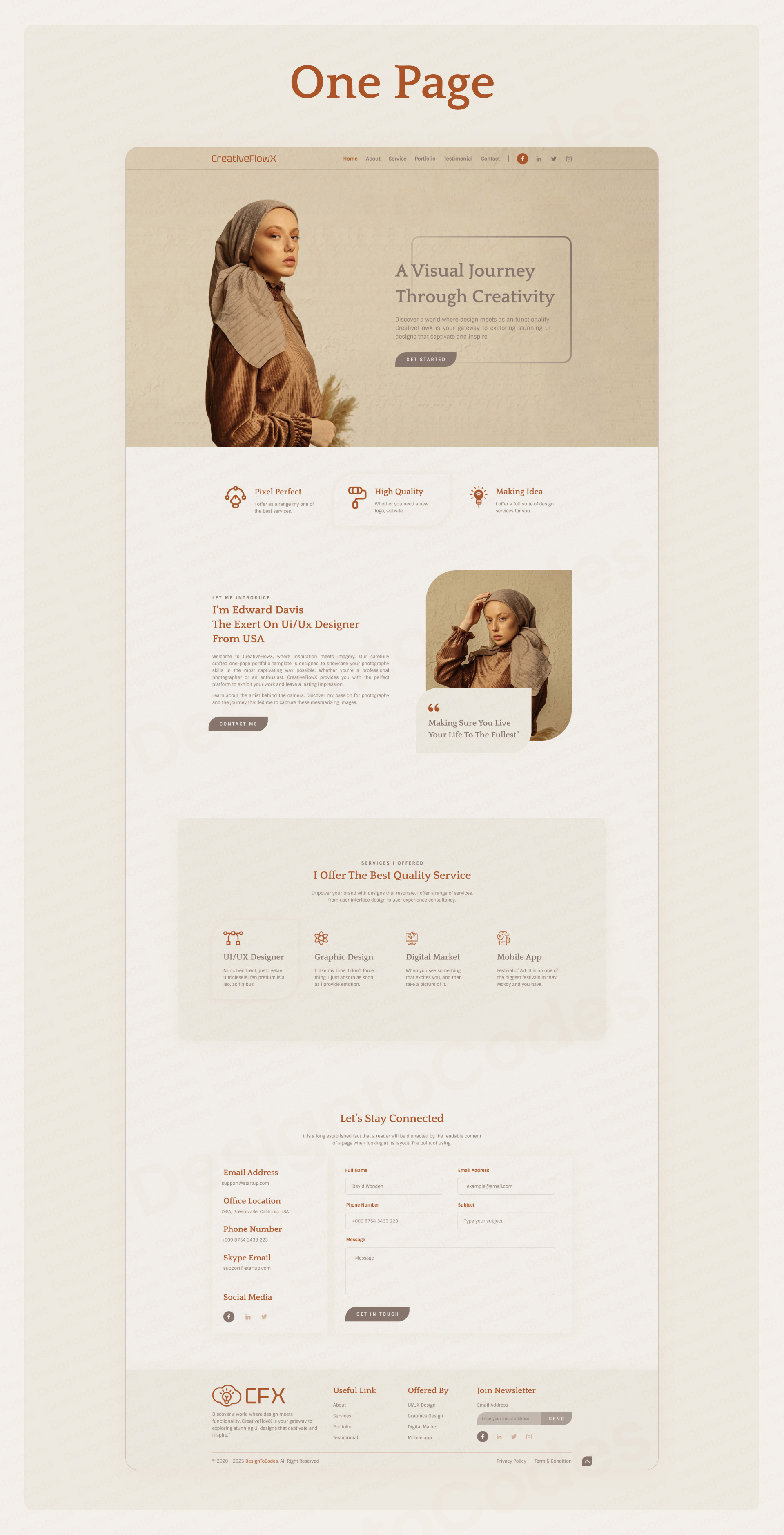 CreativeFlowX - Personal Portfolio Figma Template for Designers