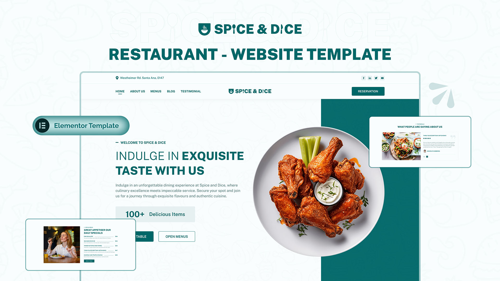 Spice&Dice - Restaurant Elementor Website Template - DesignToCodes