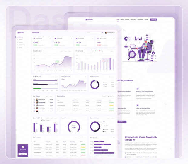 DataAI - Free Figma Data Analytics Dashboard Template - DesignToCodes
