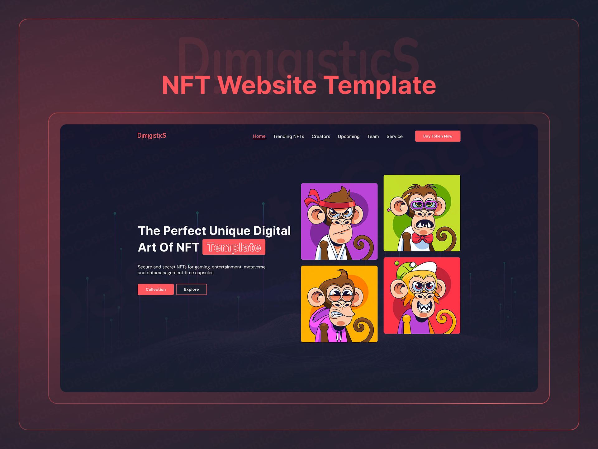 Dimigistics - NFT Website Figma Template | Free Download - DesignToCodes