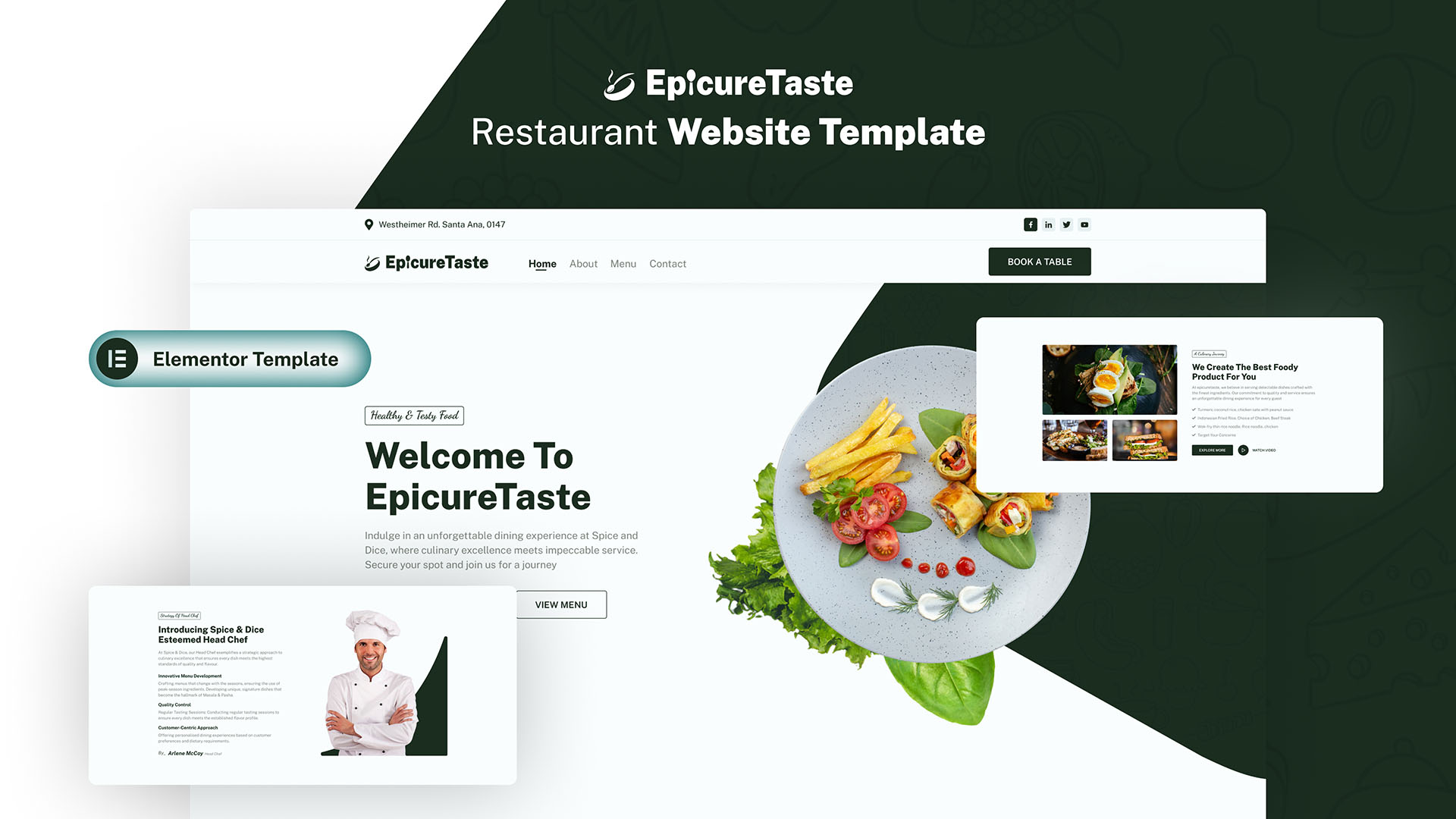 EpicureTaste - Premium Restaurant Elementor Website Template ...