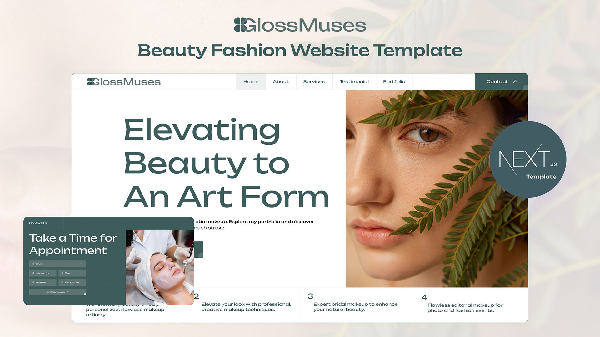 GlossMuses - Premium Beauty Fashion Next.Js Template - DesignToCodes