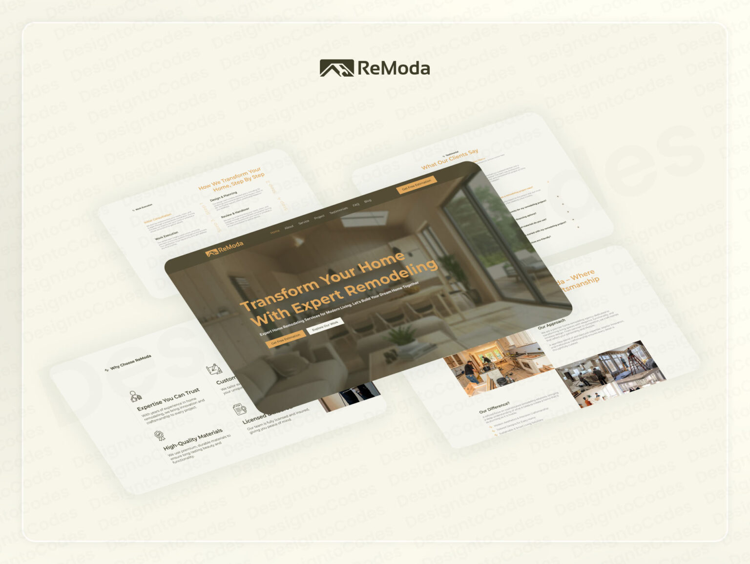 Remoda - Framer Home Remodeling Website Template