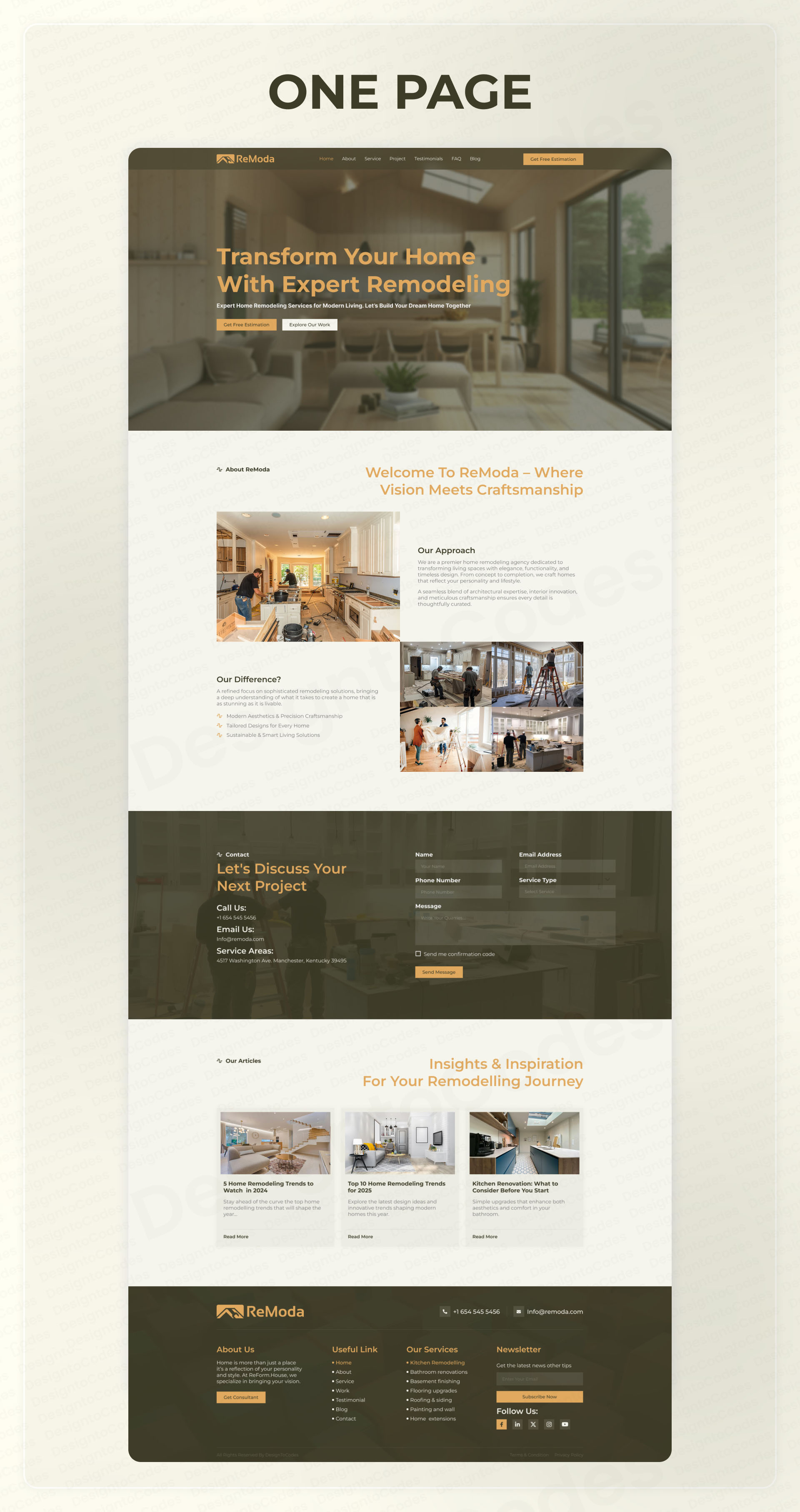 Remoda - Framer Home Remodeling Website Template