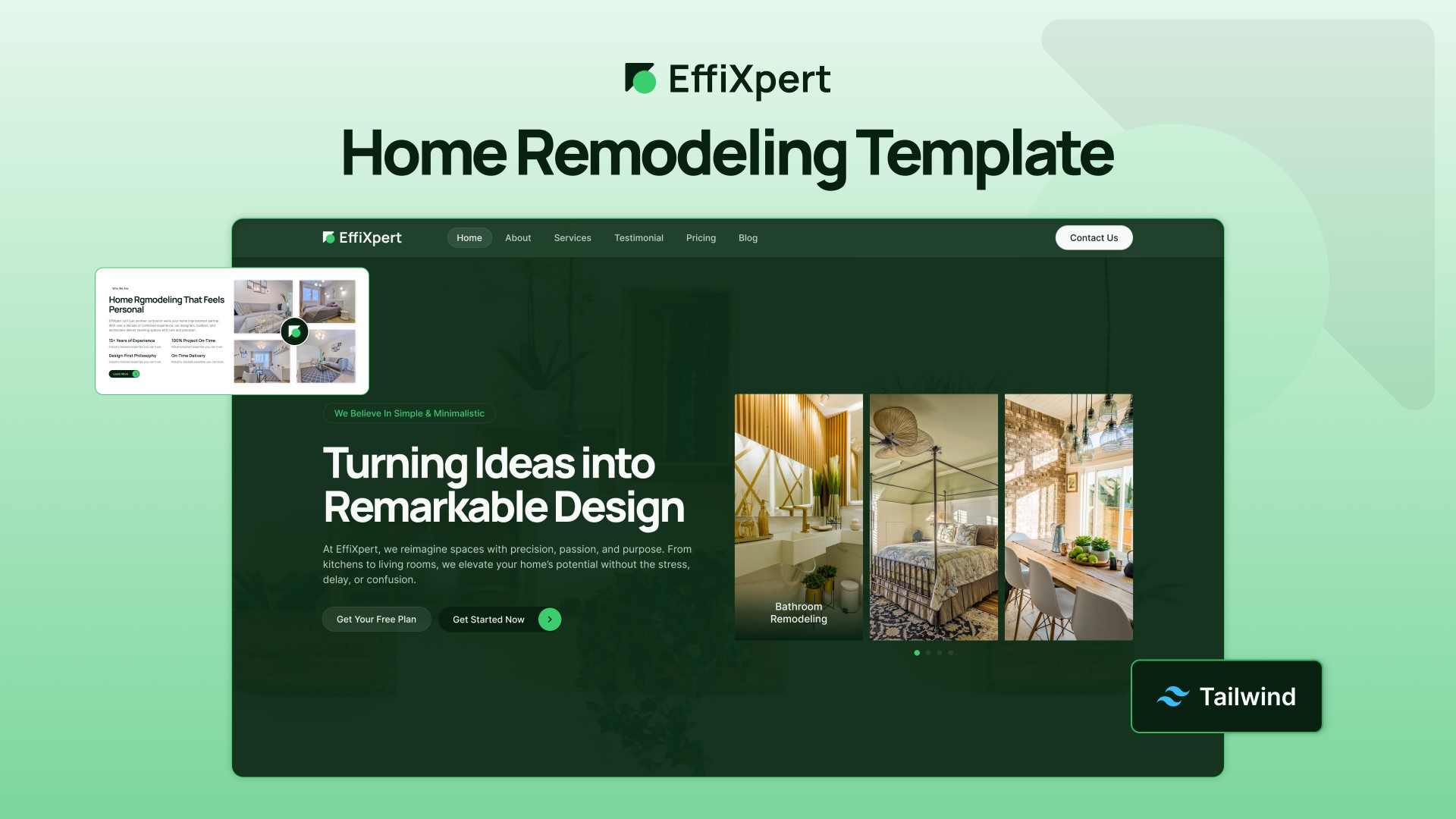 EffiXpert - Best Home Remodeling Website Template - Tailwind ...