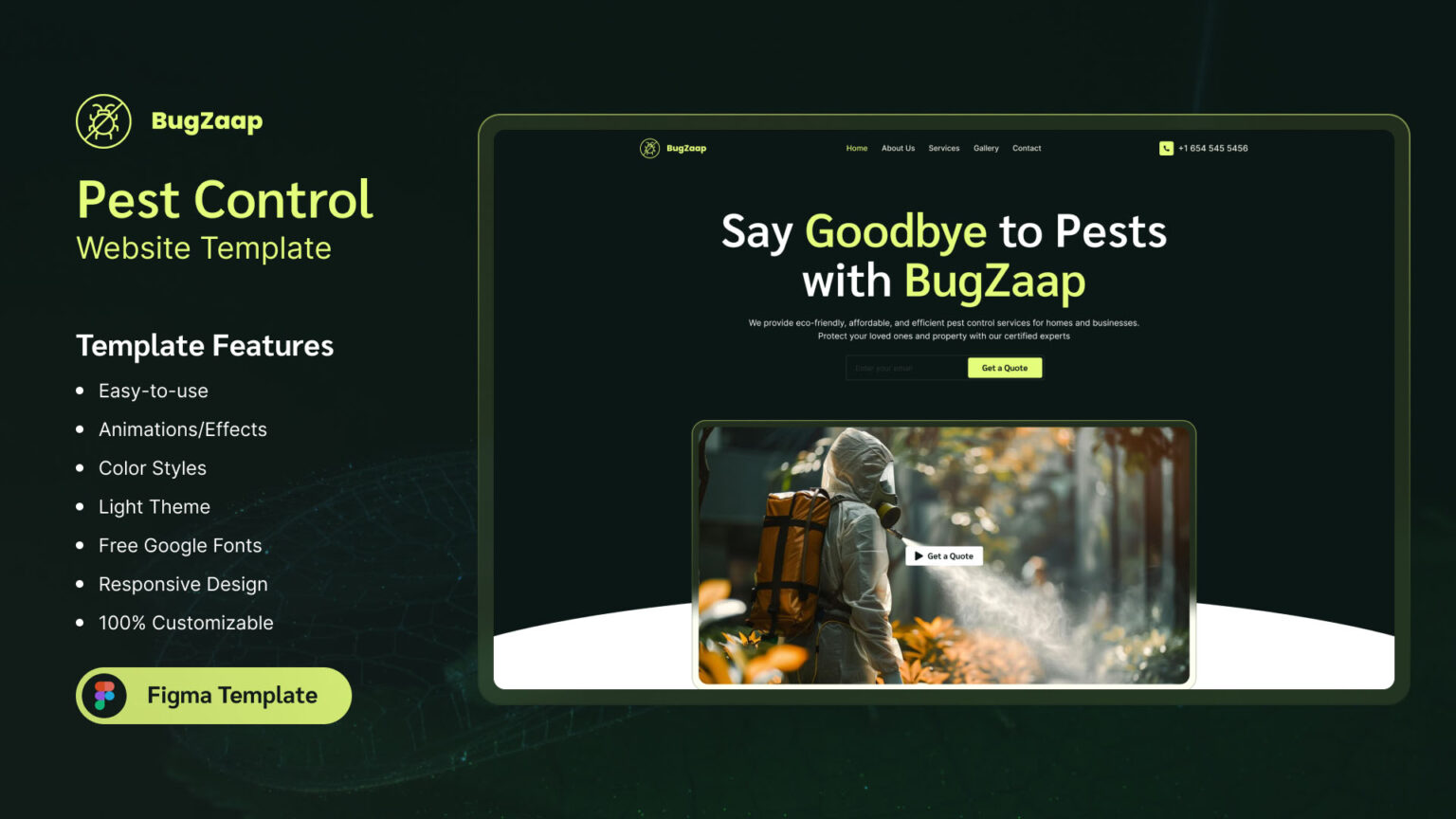 BugZaap - Pest Control Service Figma Template - DesignToCodes