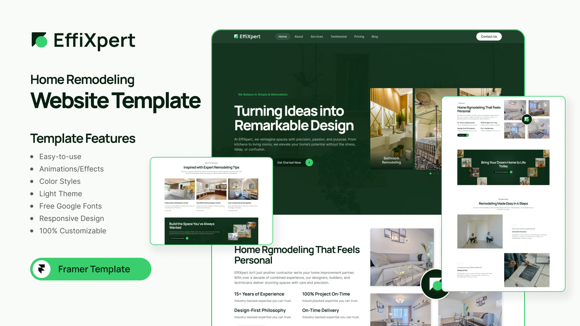 EffiXpert - Home Remodelling Website Template for Framer - DesignToCodes
