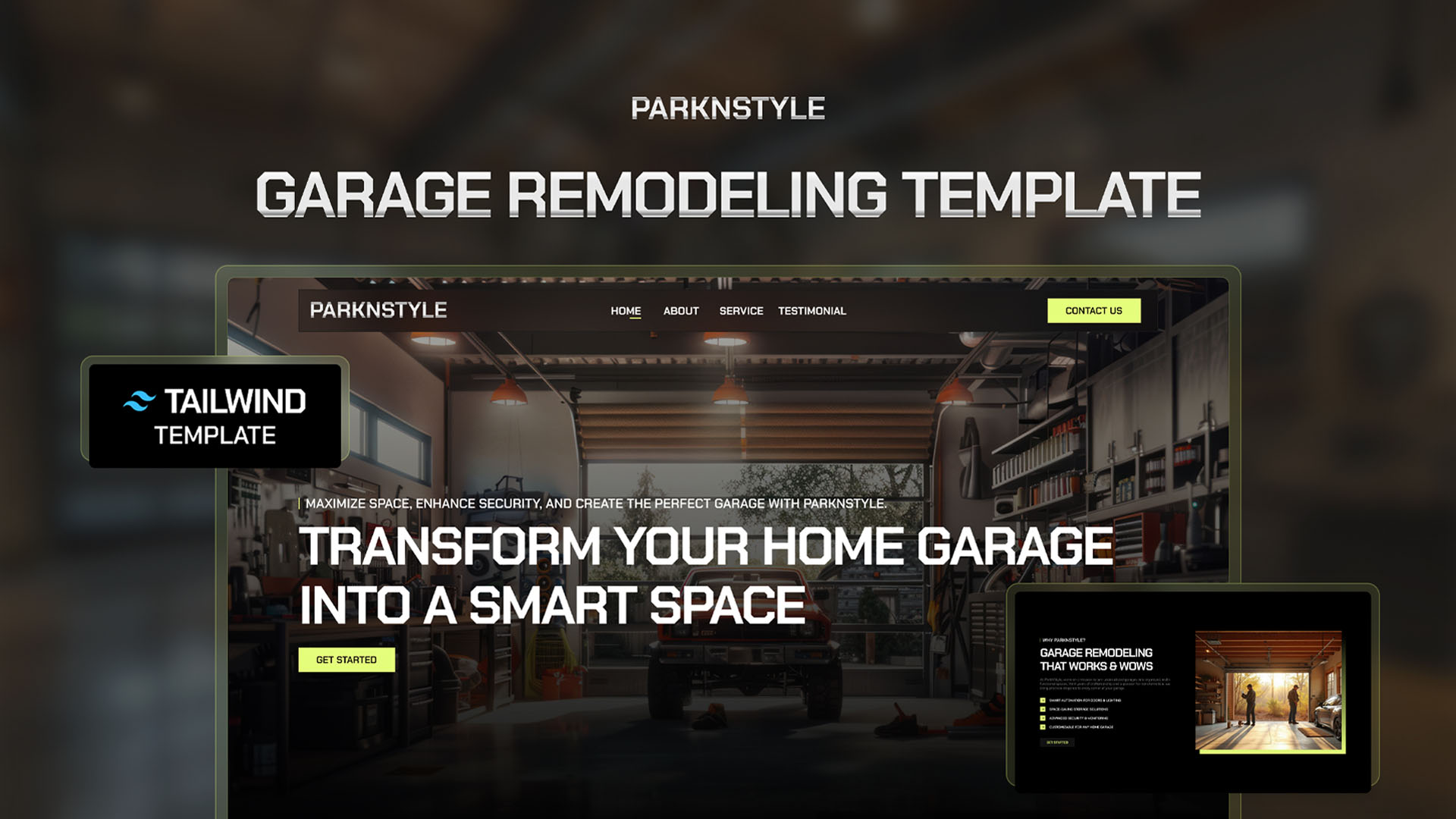 ParkNStyle - Home and Garage Solutions Tailwind Template - DesignToCodes