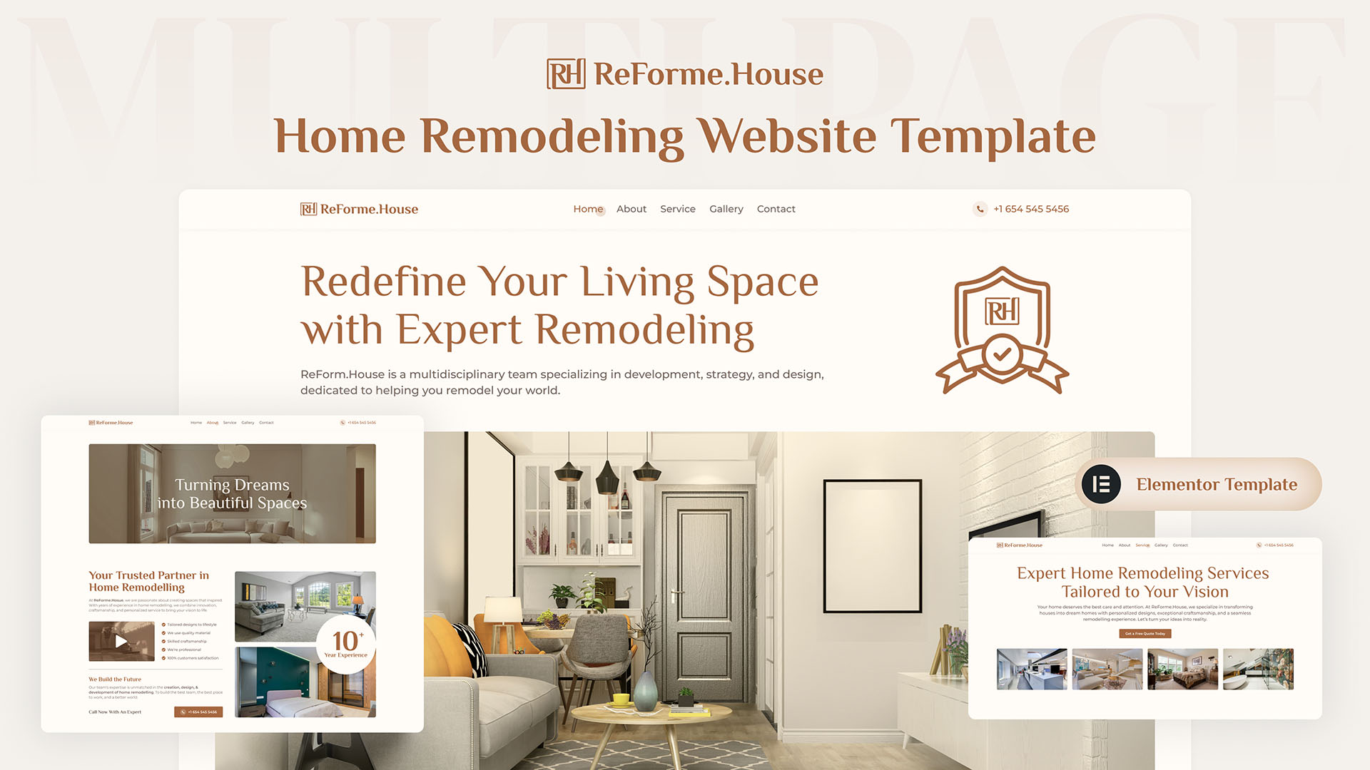 ReFormehouse - Home Remodeling Website Elementor Template - DesignToCodes