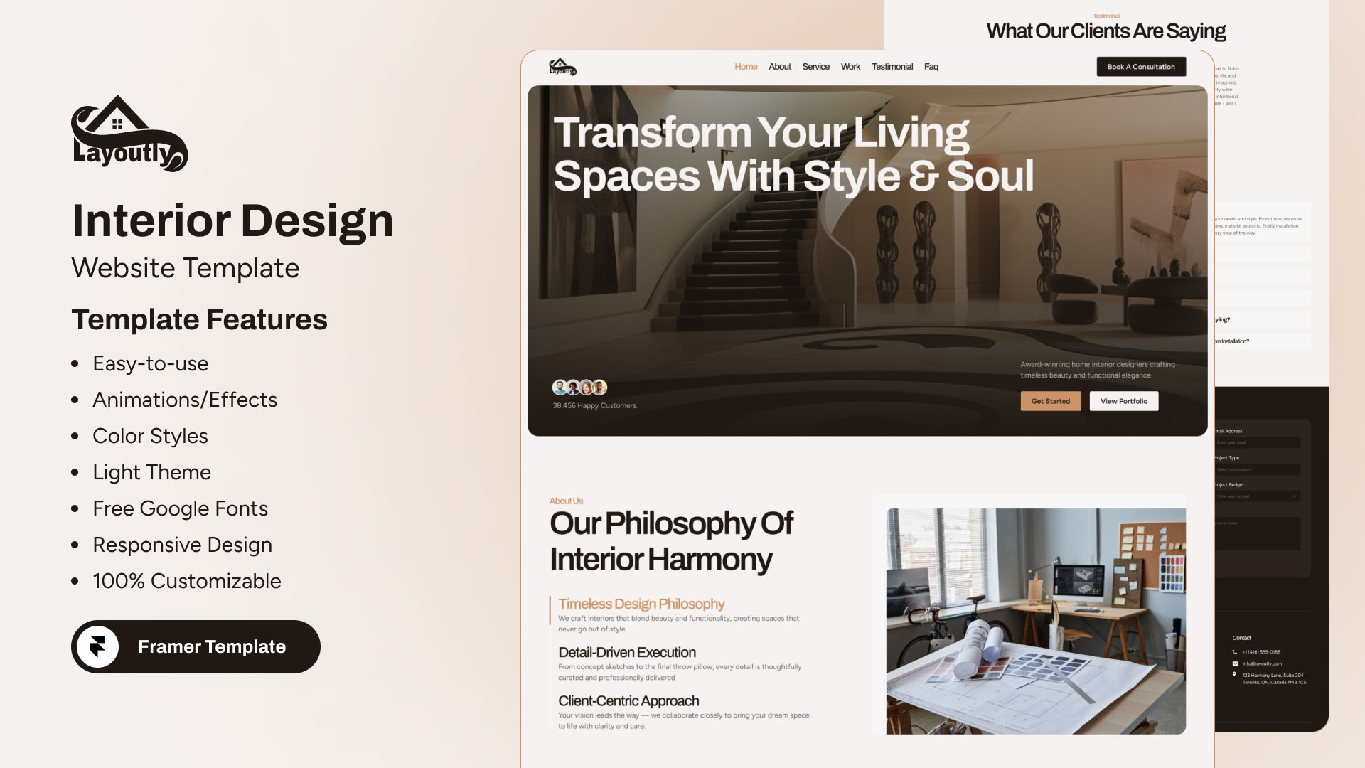 Layoutly - Home Interior Framer Template - DesignToCodes
