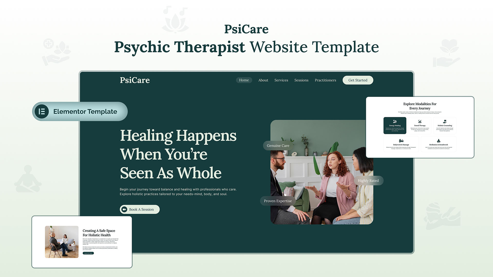 Psicare - Premium Psychic Therapist Elementor Template - DesignToCodes