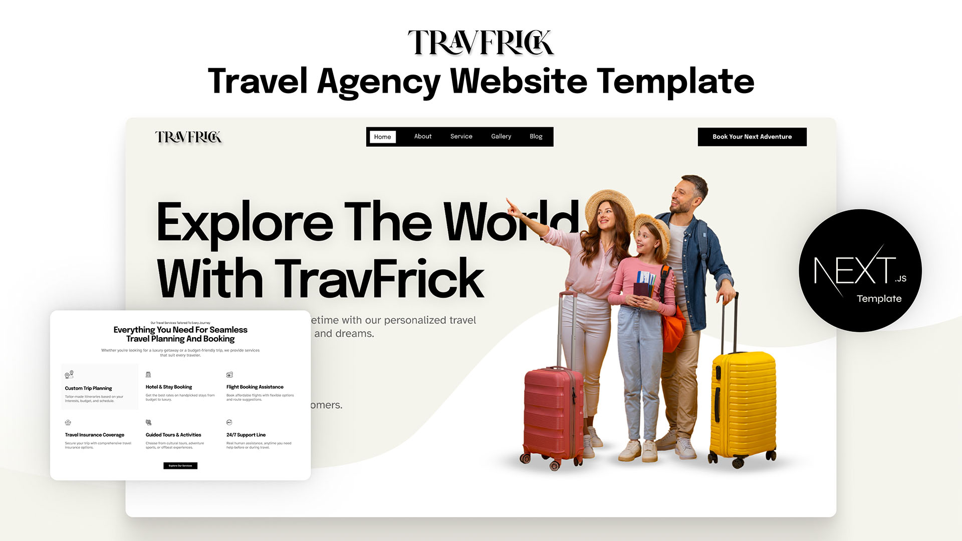 Travfrick - Premium Multipage Travel Agency Nextjs Template - DesignToCodes