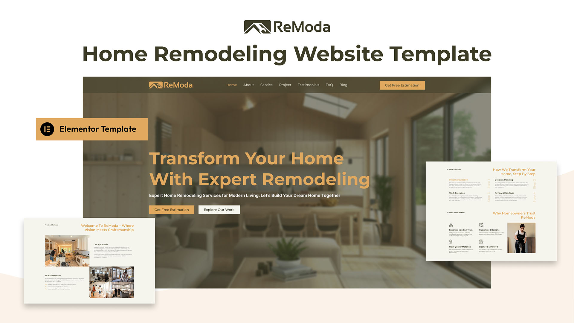 Remoda - Elementor Template for Home Remodeling Website