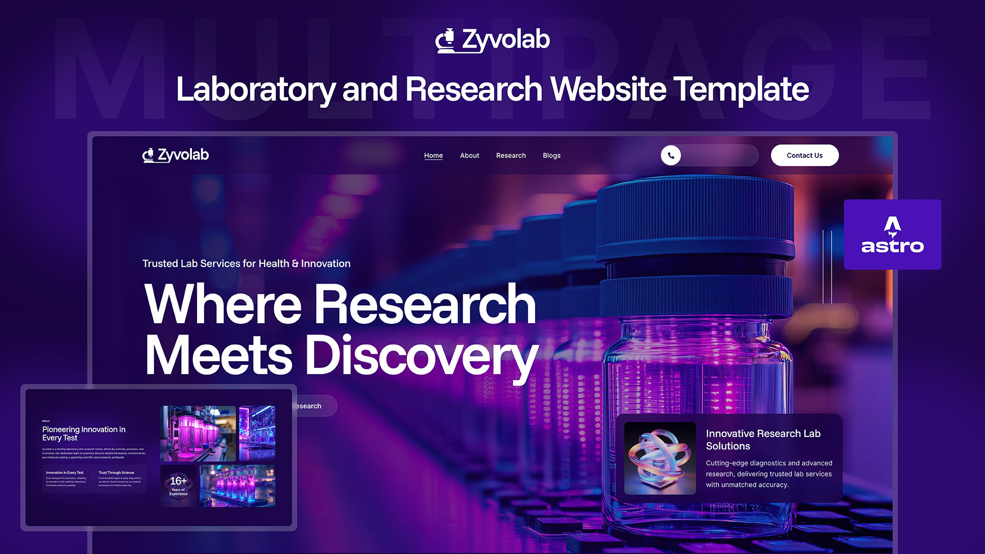 Zyvolab - Best Lab & Research Websites Astro Template